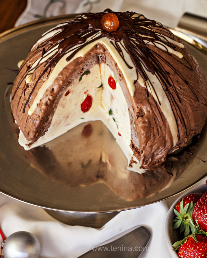 Thermomix recipe Ice Cream Christmas Pudding Bombe
